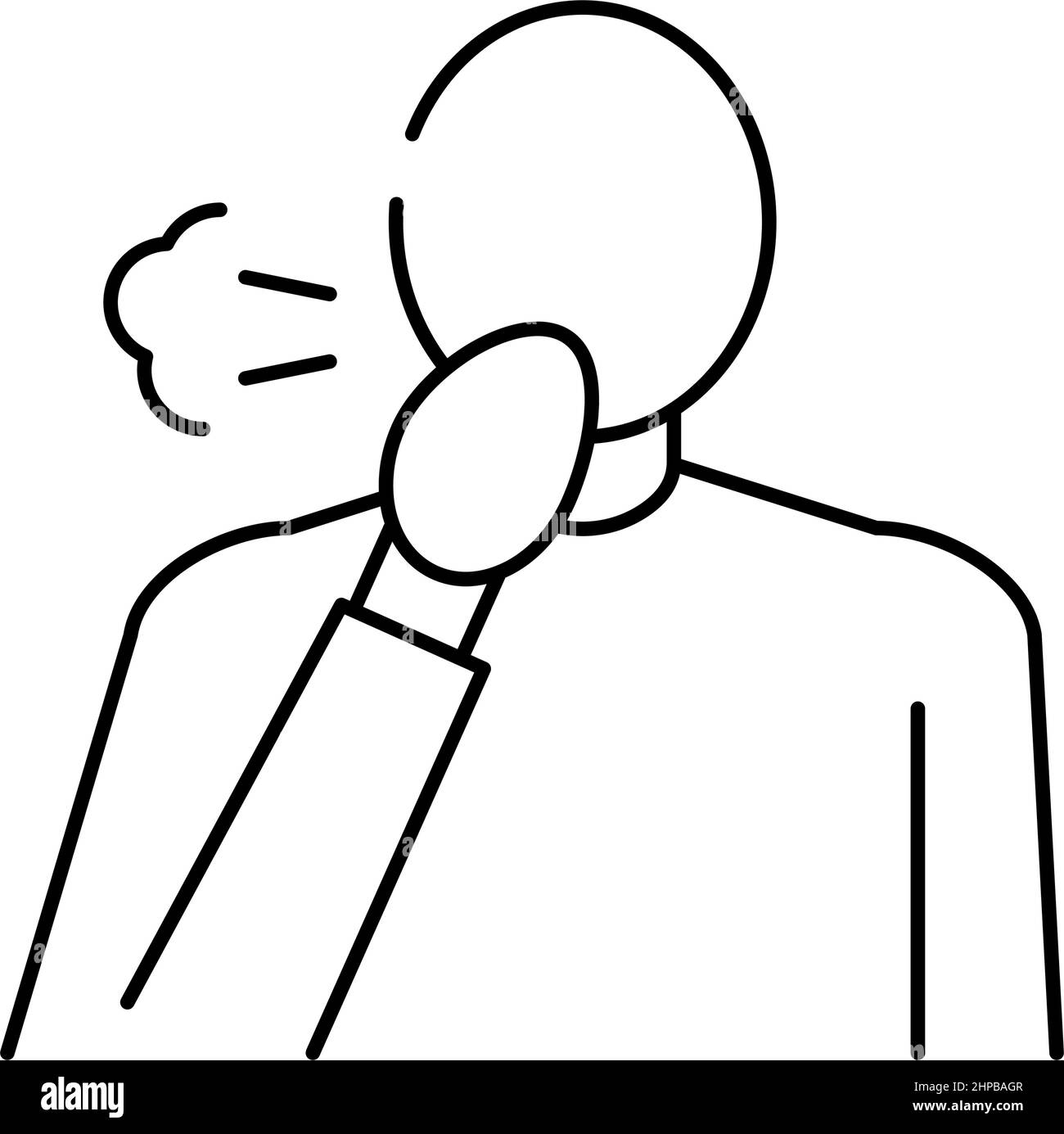 human cough line icon vector illustration Stock Vector Image & Art - Alamy