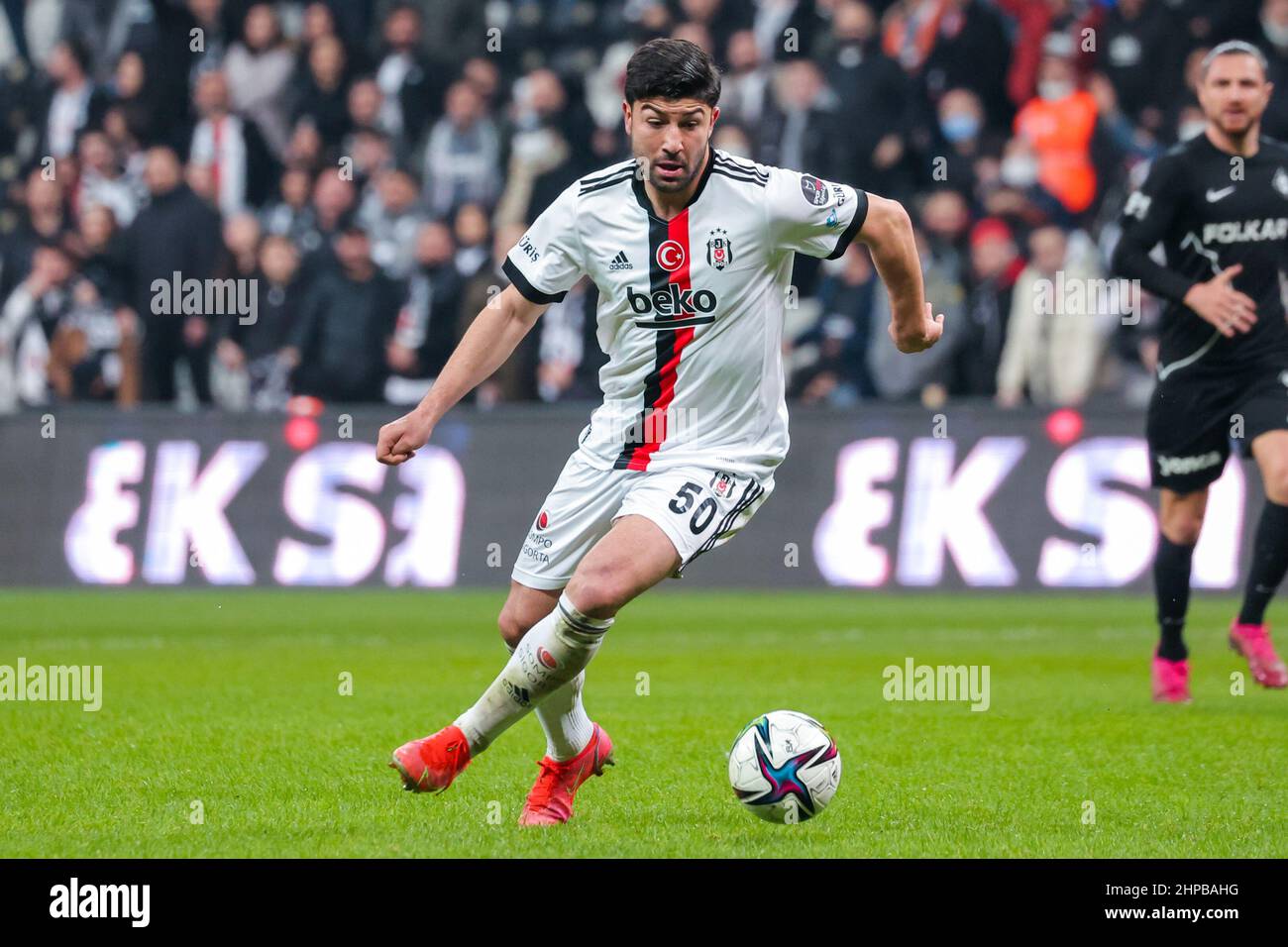 ISTANBUL, TURKEY - FEBRUARY 19: Guven Yalcin of Besiktas JK during the ...