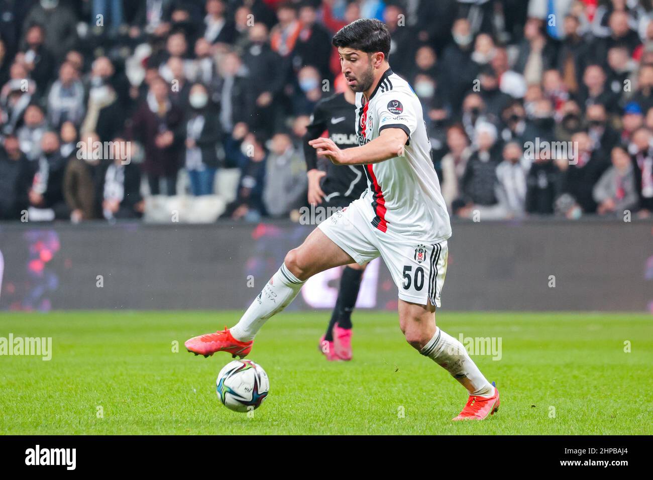 ISTANBUL, TURKEY - FEBRUARY 19: Guven Yalcin of Besiktas JK during the ...