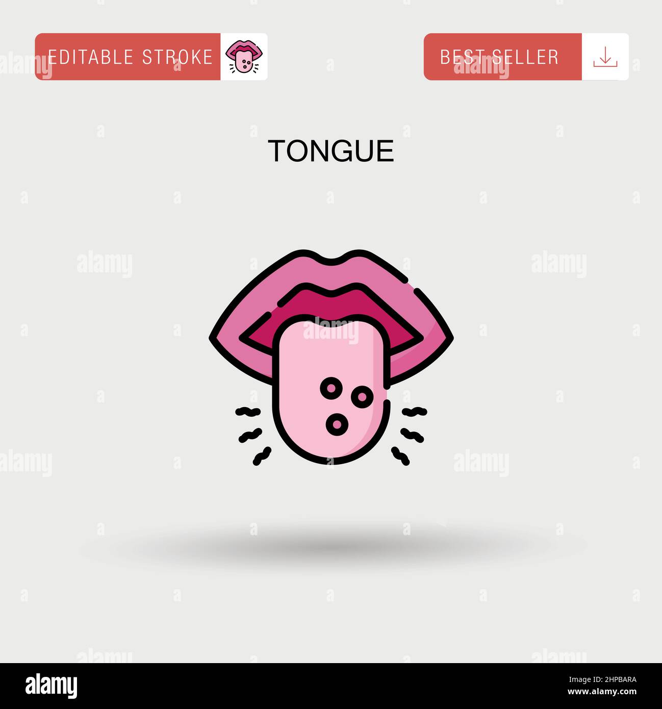 Tongue Simple vector icon Stock Vector Image & Art - Alamy