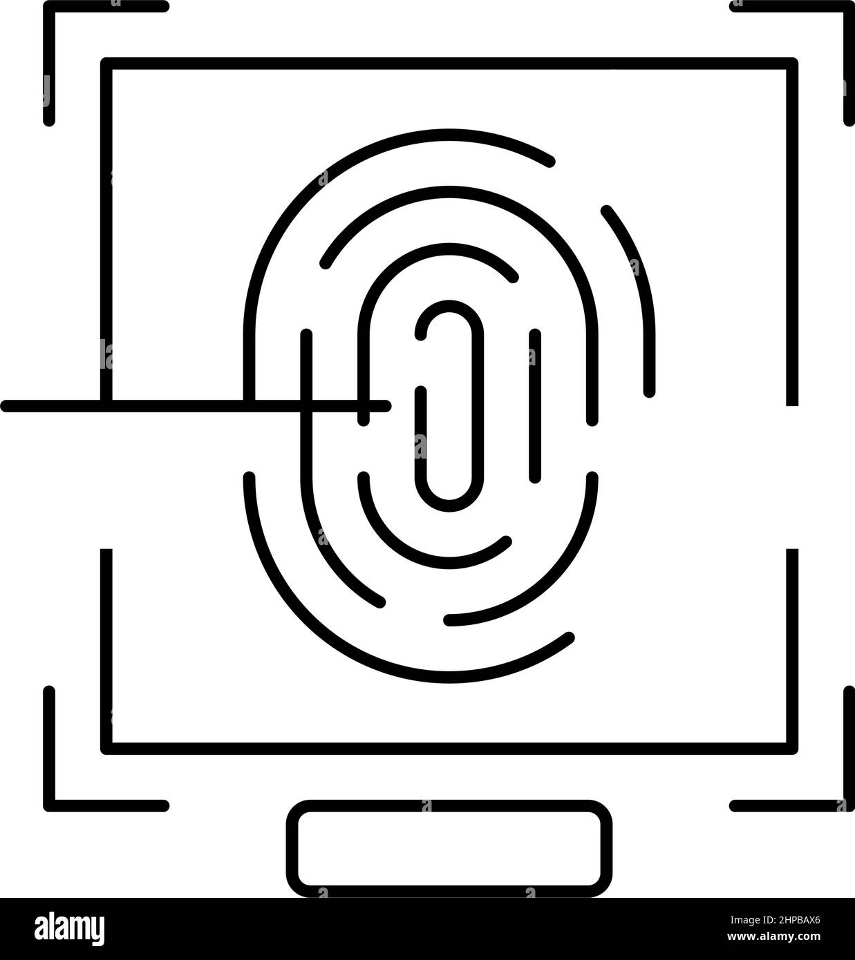 fingerprint access line icon vector illustration sign Stock Vector ...