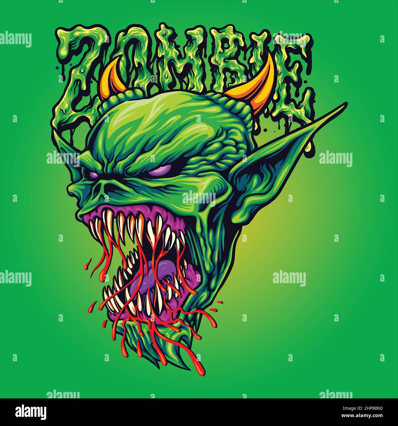 Horned mushroom Stock Vector Images - Alamy