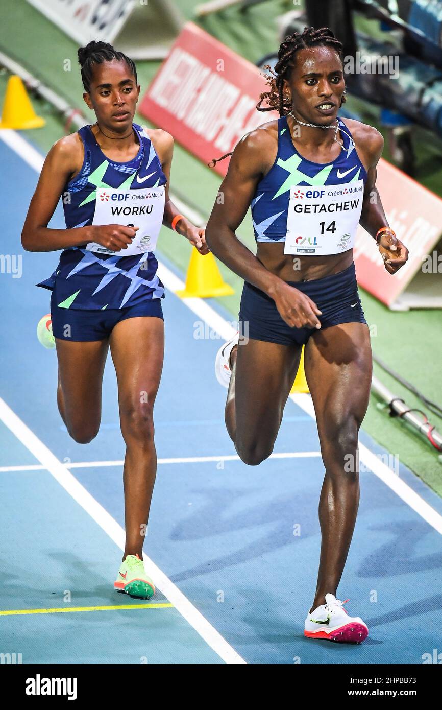 Fantu WORKU of Ethiopia and Workua GETACHEW of Ethiopia during the ...
