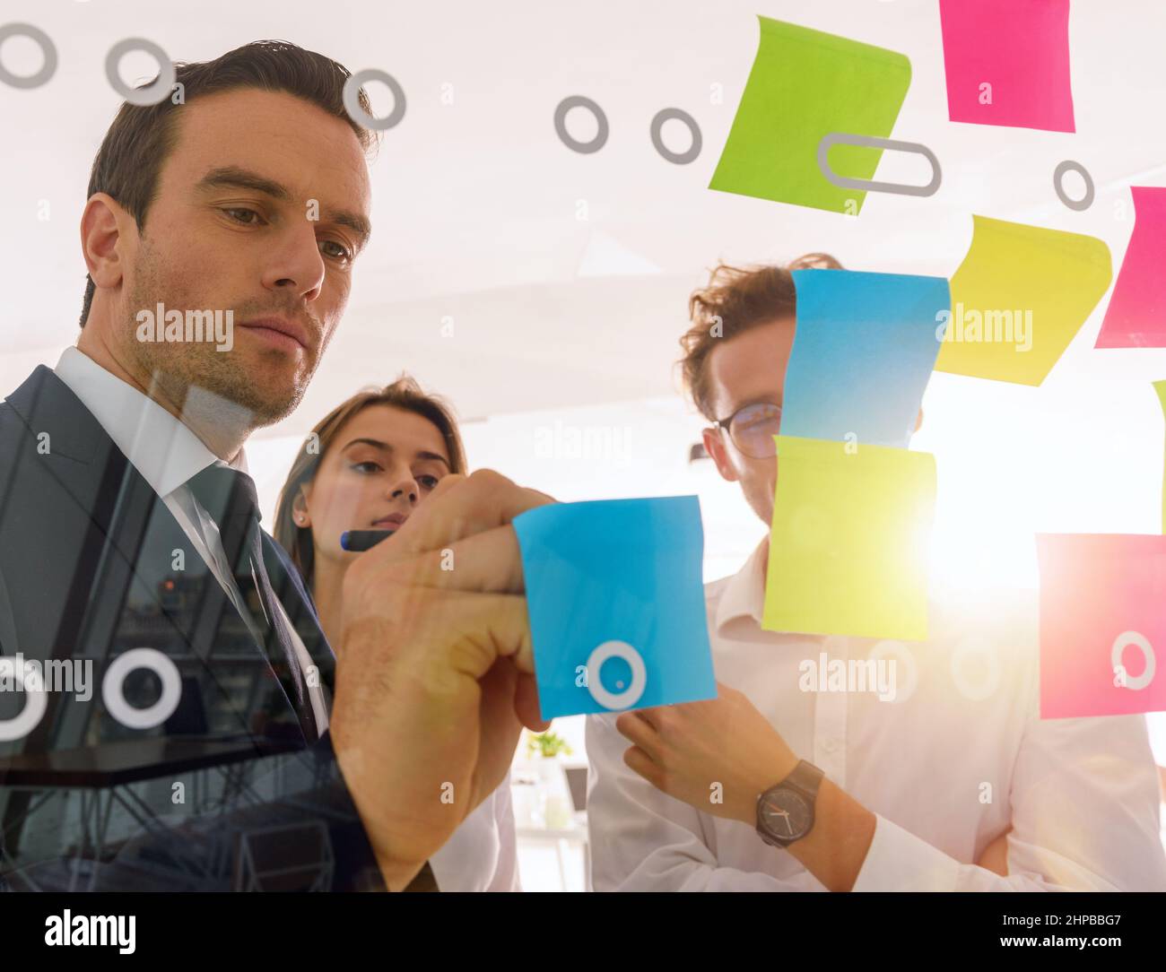 Team of happy people work together as teamwork and partner Stock Photo ...