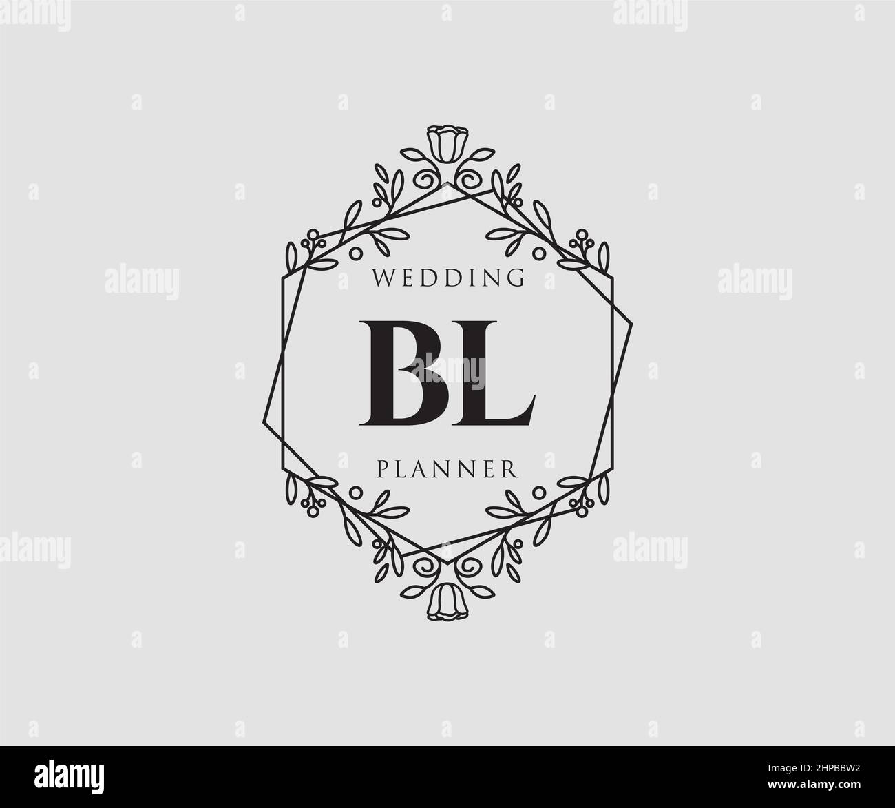 BL Initials letter Wedding monogram logos collection, hand drawn modern ...