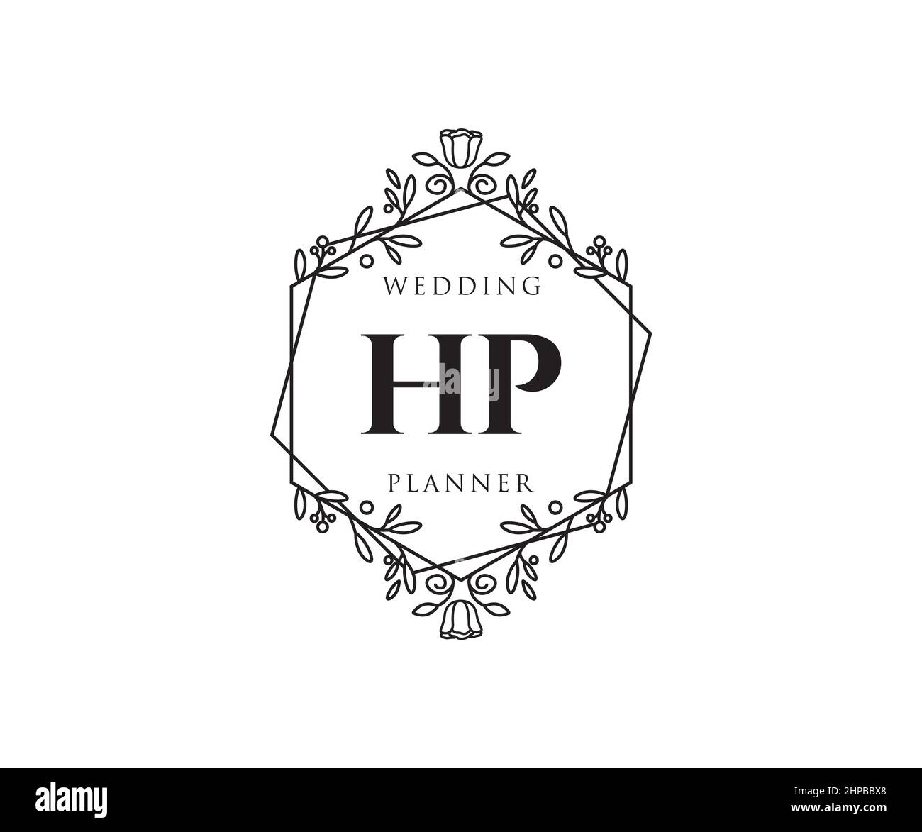 HP Initials letter Wedding monogram logos collection, hand drawn modern ...