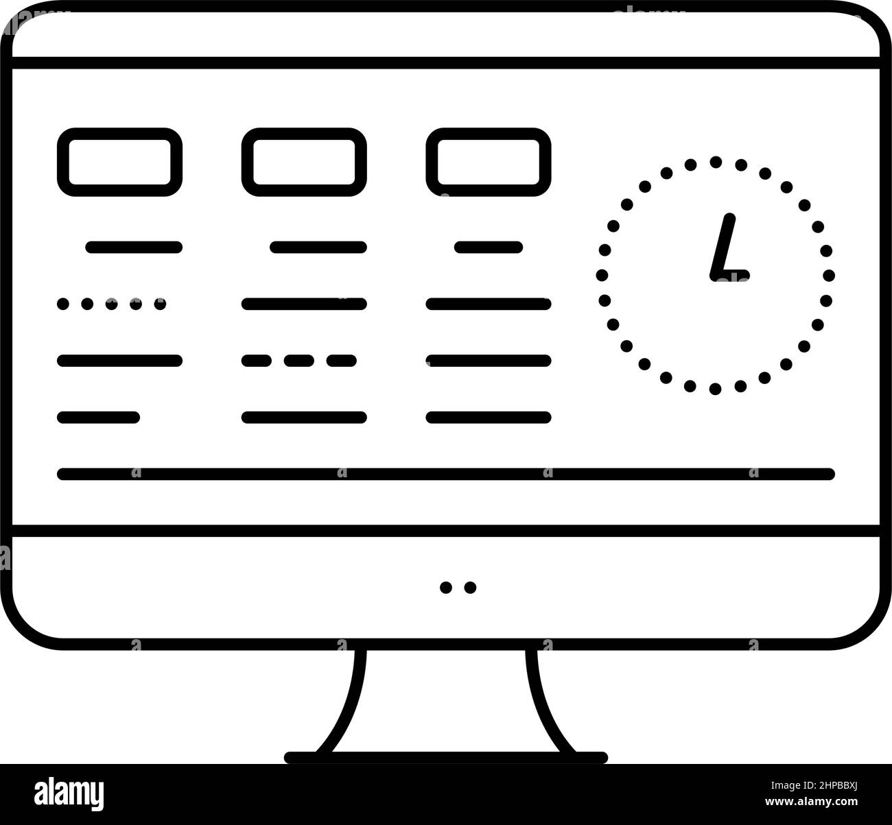 tasks on computer screen line icon vector illustration Stock Vector ...