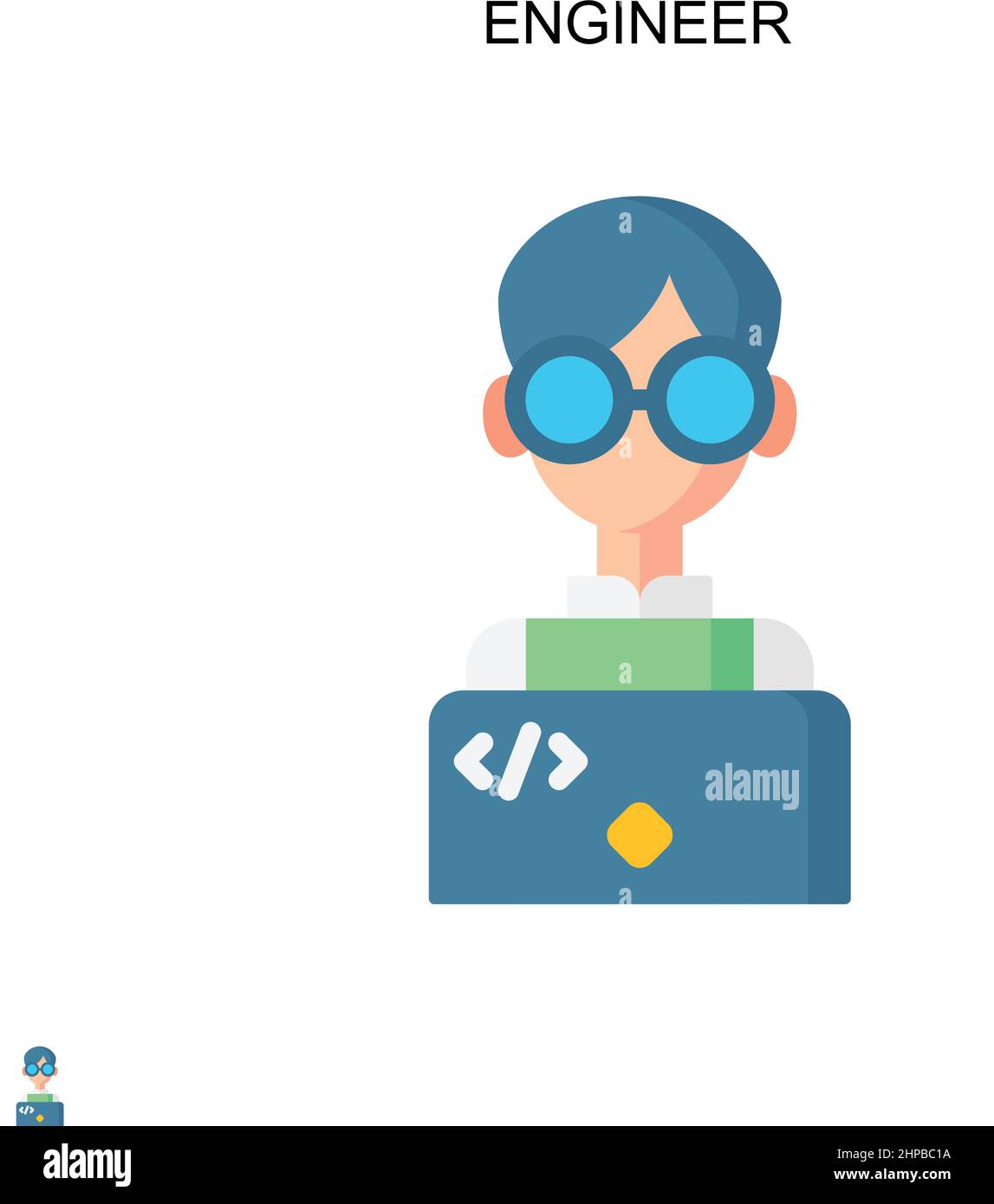 Engineer Simple vector icon. Illustration symbol design template for ...