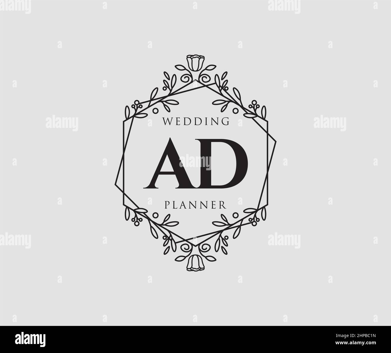 AD Initials letter Wedding monogram logos collection, hand drawn modern ...