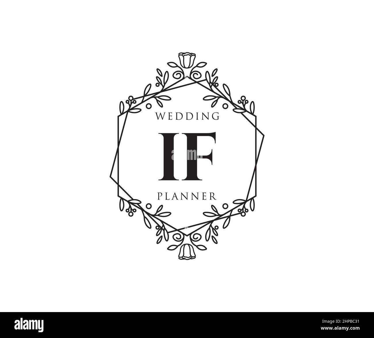 IF Initials letter Wedding monogram logos collection, hand drawn modern ...