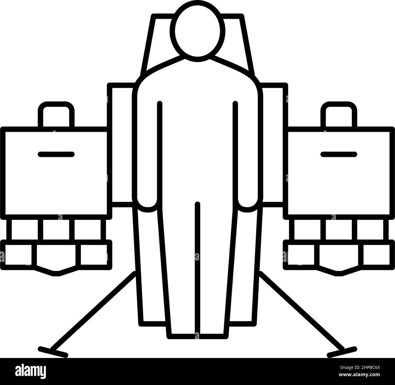 jetpack fly transport line icon vector illustration Stock Vector Image ...