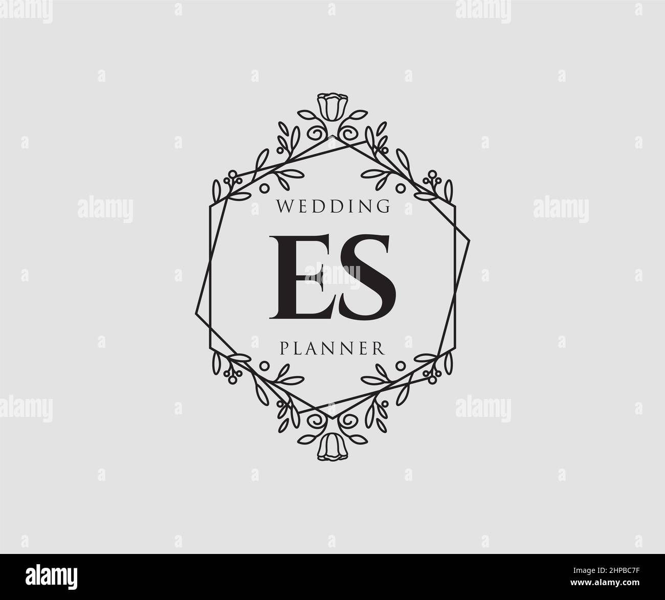 ES Initials letter Wedding monogram logos collection, hand drawn modern ...