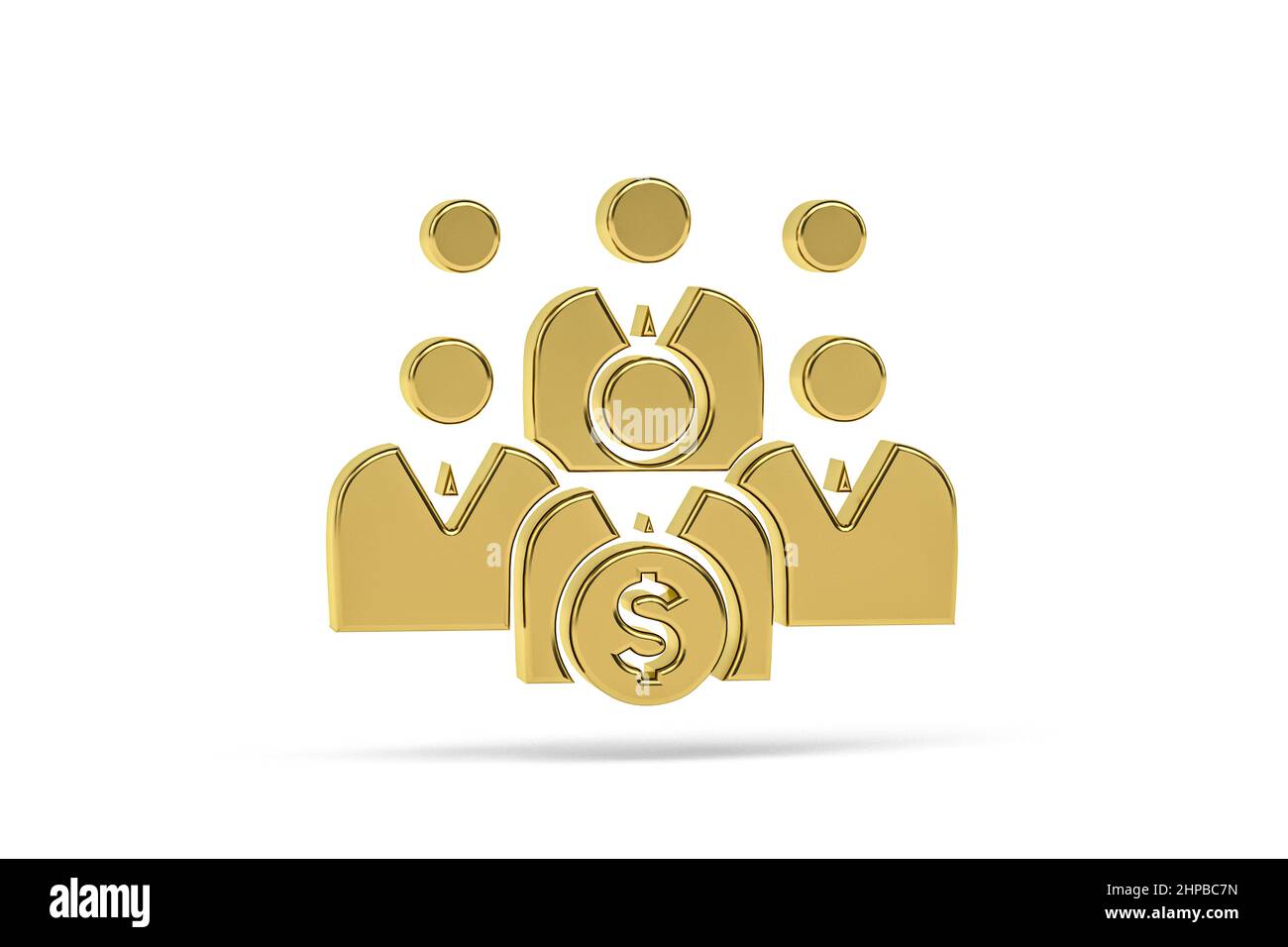 Golden 3d investment fund icon isolated on white background - 3d render ...