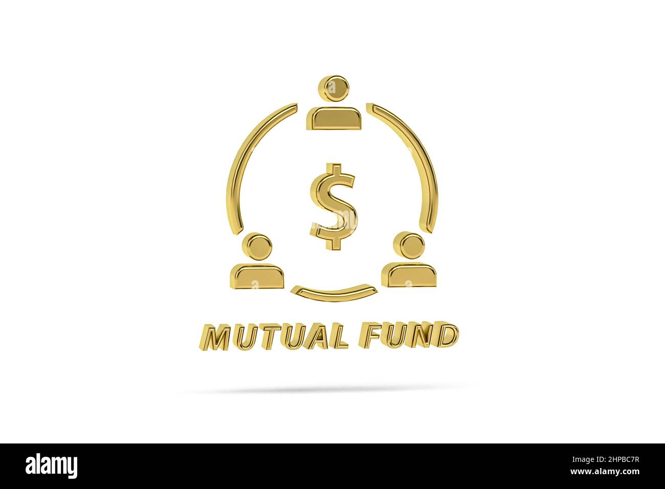 Golden 3d investment fund icon isolated on white background - 3d render ...