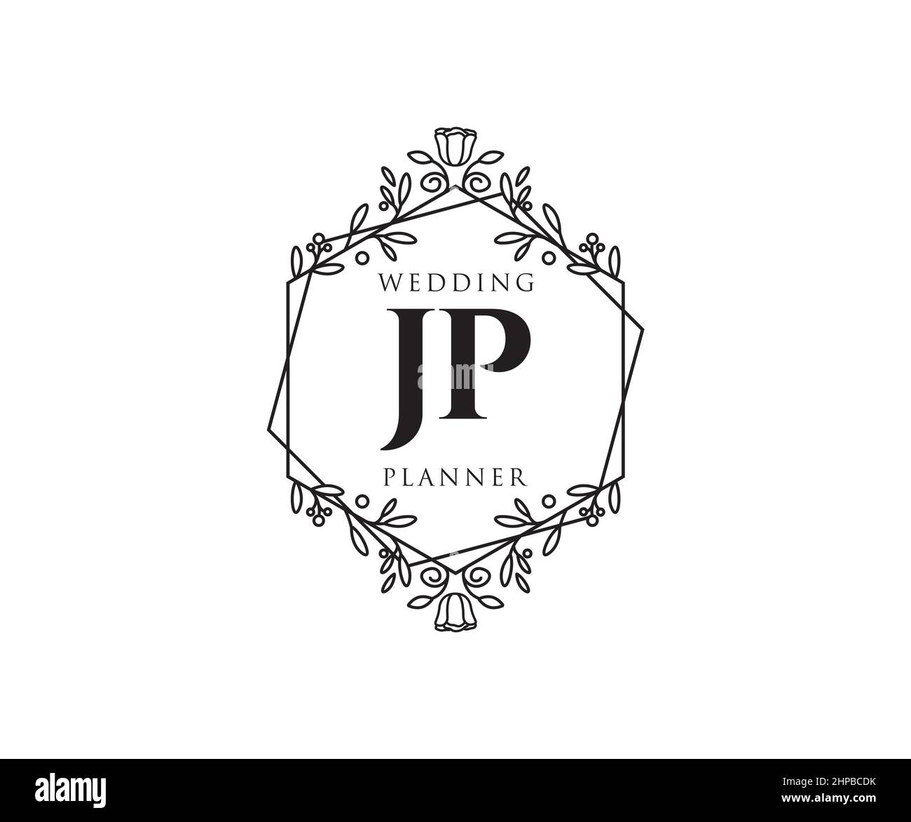 JP Initials letter Wedding monogram logos collection, hand drawn modern ...