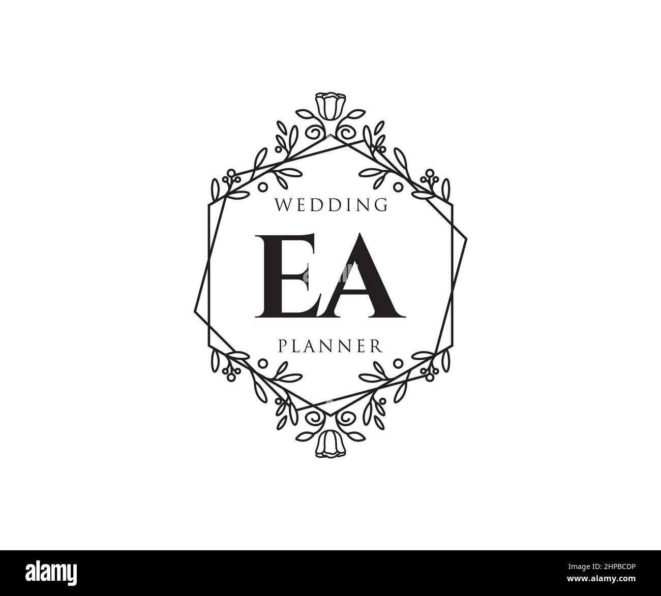 EA Initials letter Wedding monogram logos collection, hand drawn modern ...