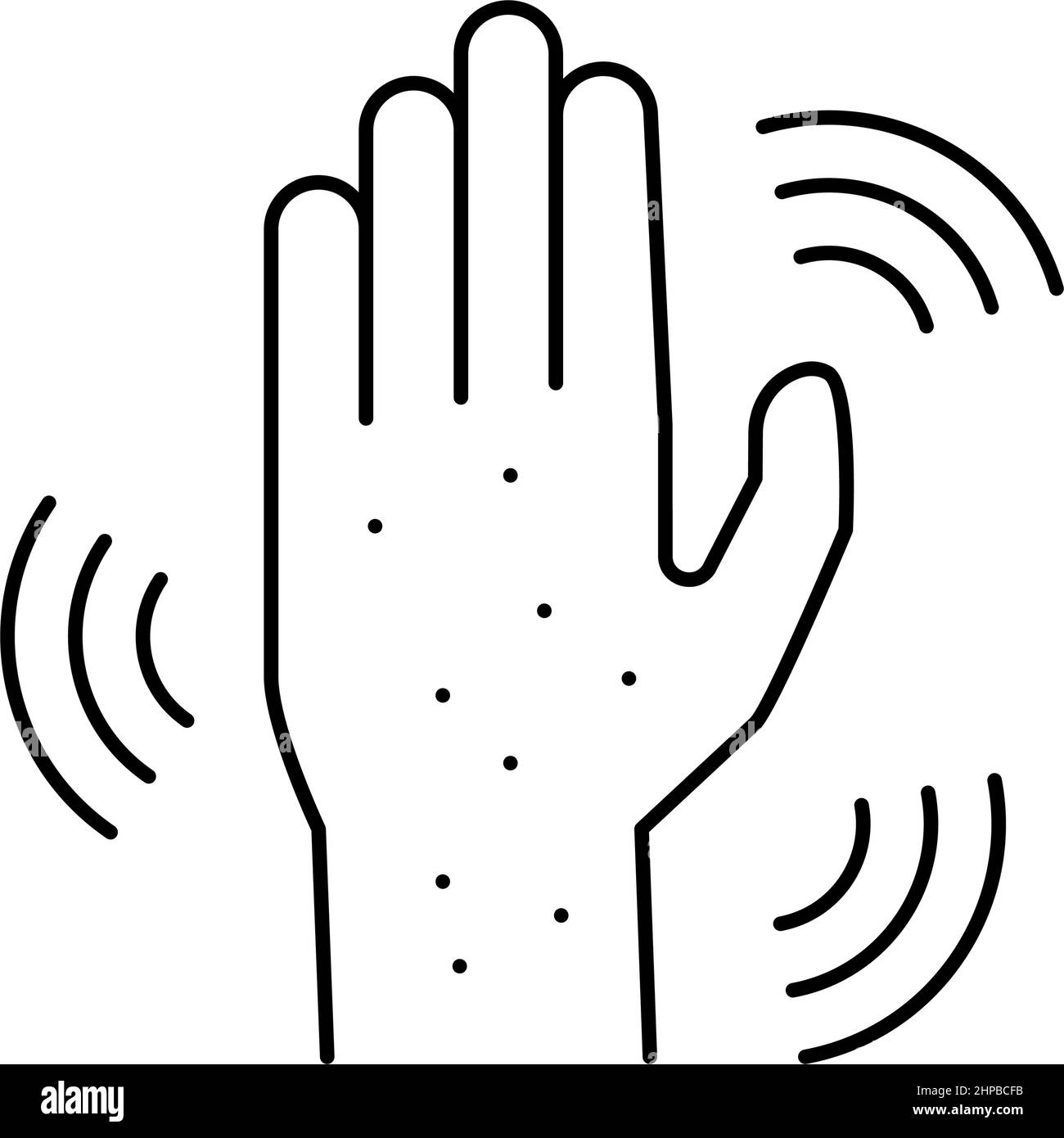 rash hand line icon vector illustration Stock Vector Image & Art - Alamy