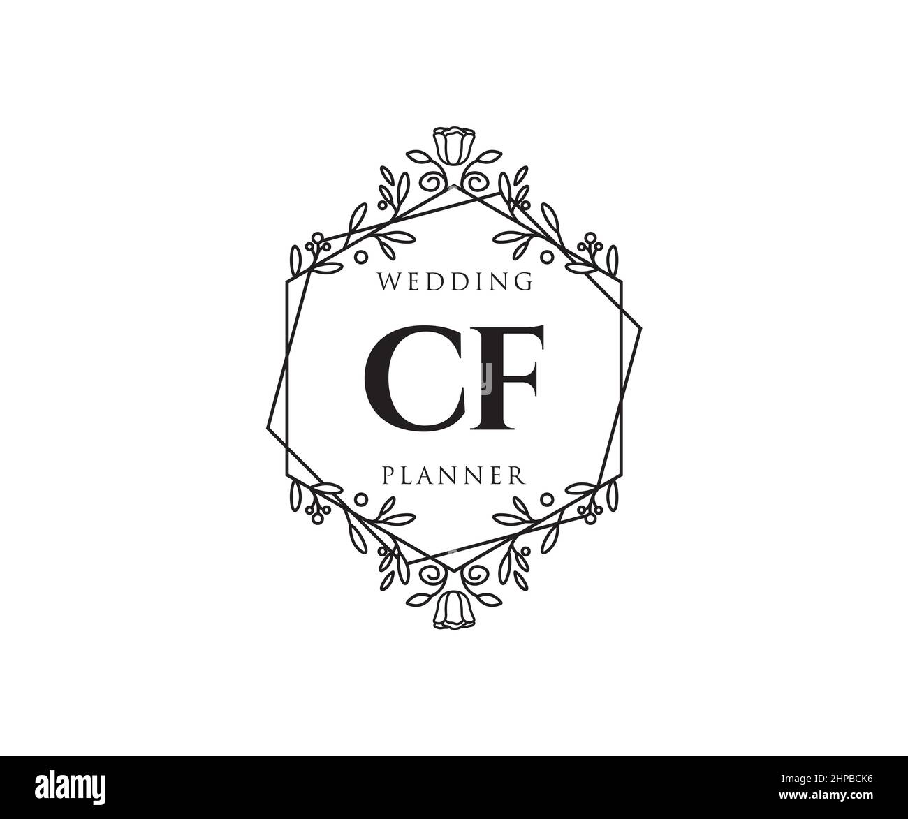 CF Initials letter Wedding monogram logos collection, hand drawn modern ...