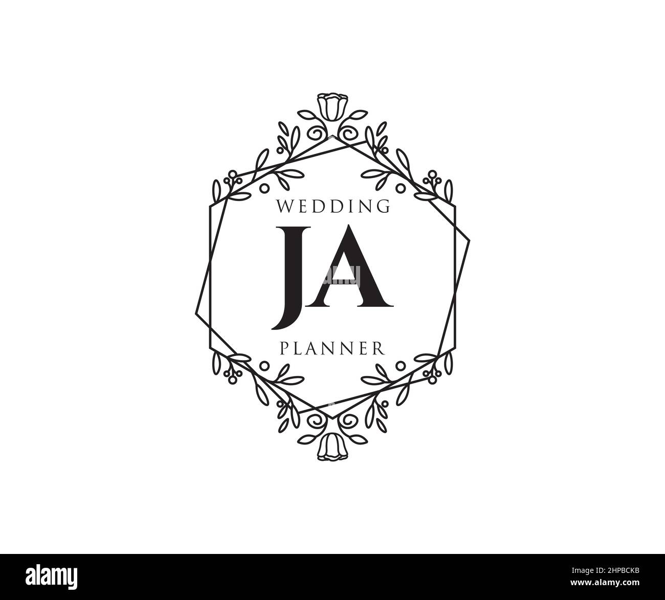 JA Initials letter Wedding monogram logos collection, hand drawn modern ...