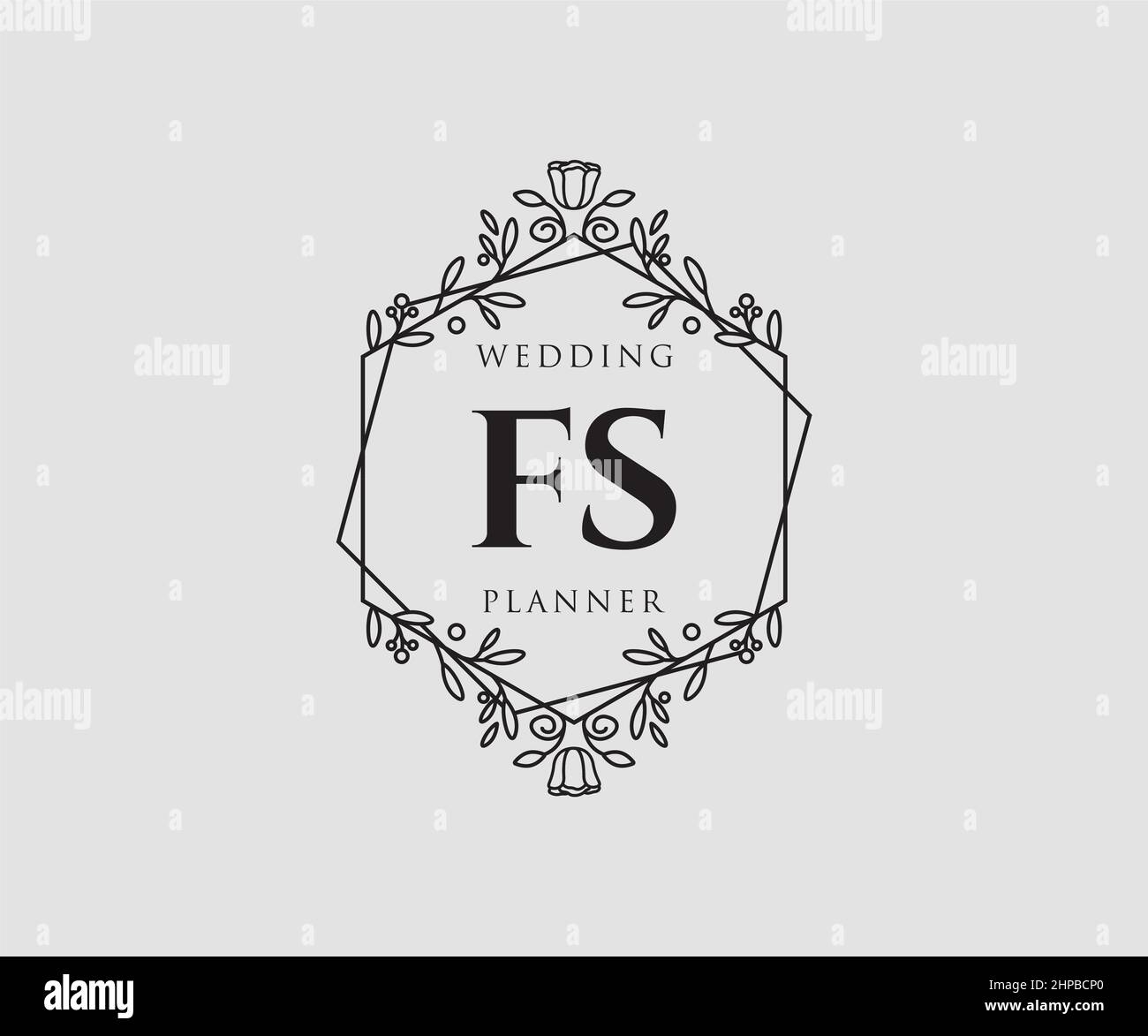 FS Initials letter Wedding monogram logos collection, hand drawn modern ...