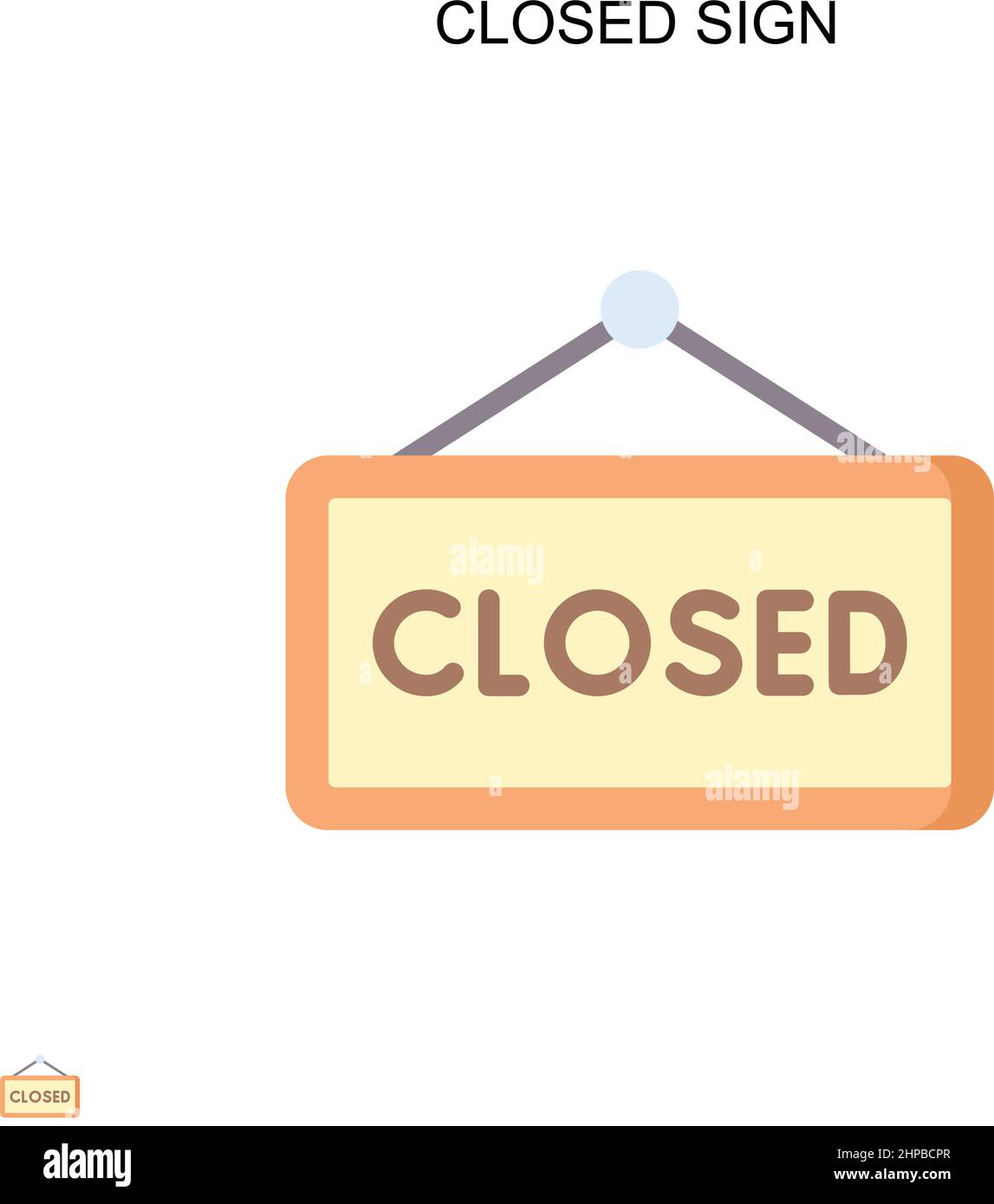 Closed sign Simple vector icon. Illustration symbol design template for ...