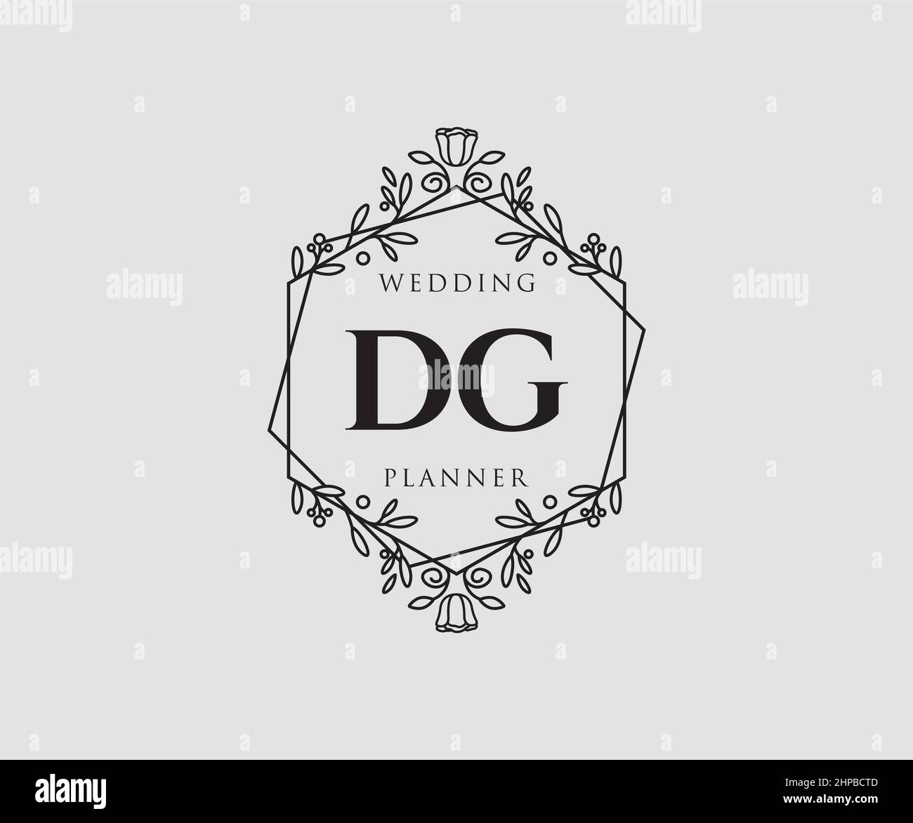 DG Initials letter Wedding monogram logos collection, hand drawn modern ...