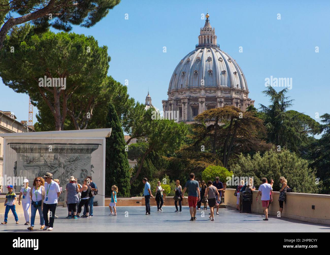 Vatican City, June 27, 2014. Tourist explore a patio that is located ...