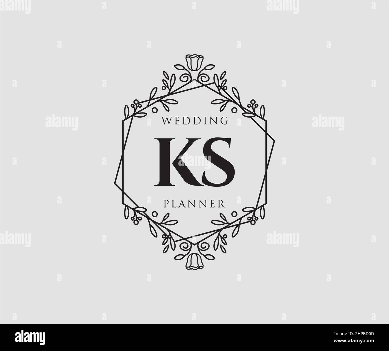 KS Initials letter Wedding monogram logos collection, hand drawn modern ...