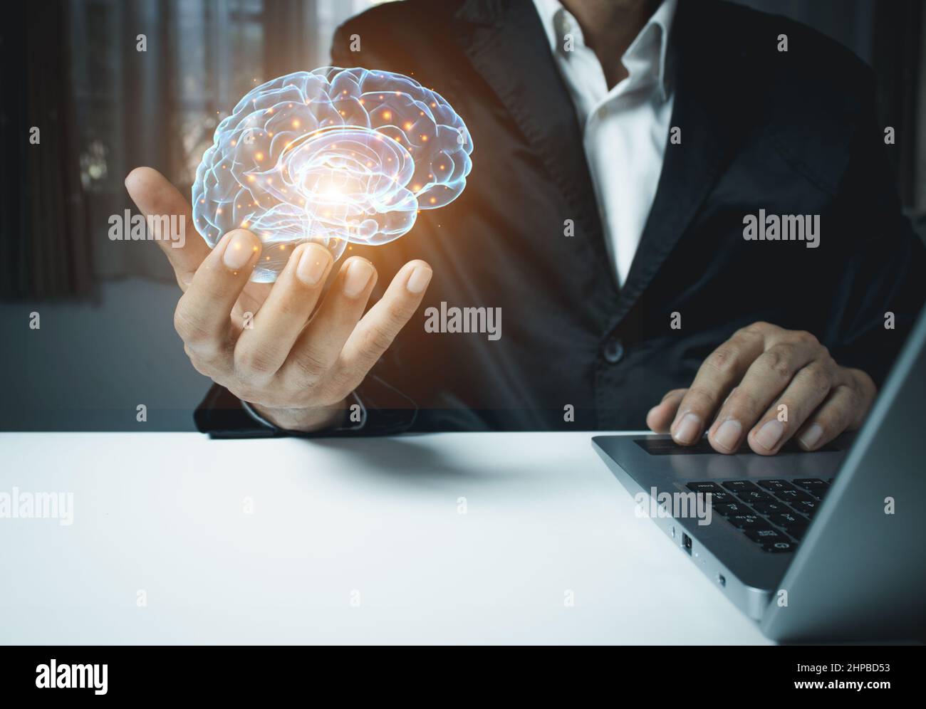 Hand holding human brain in hi-res stock photography and images - Alamy