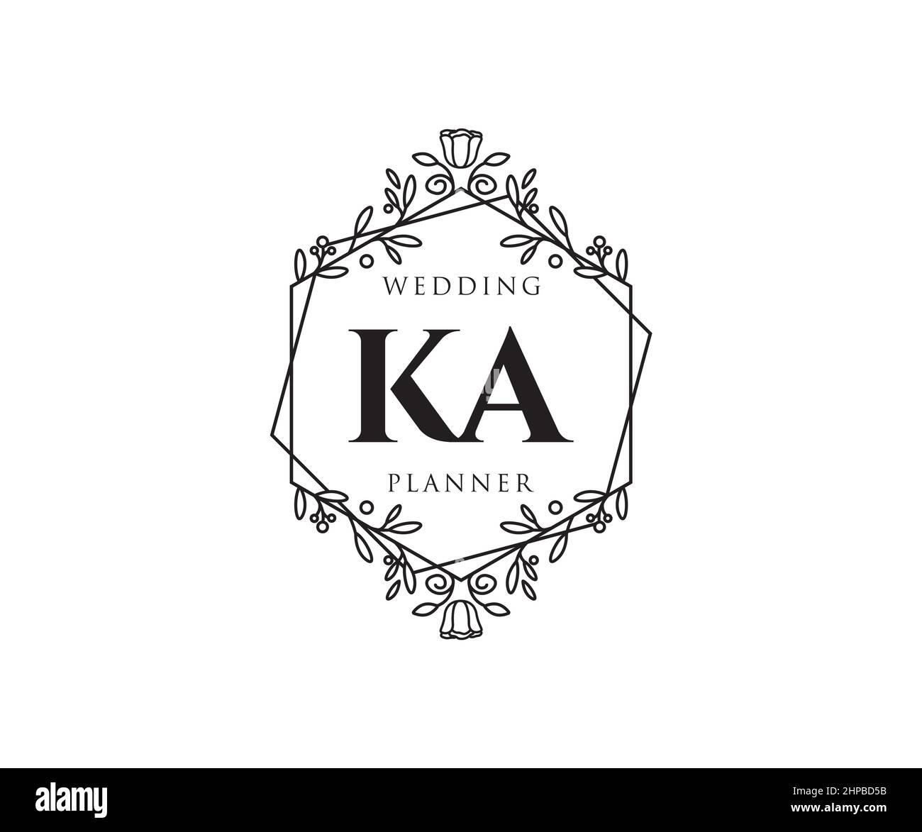 KA Initials letter Wedding monogram logos collection, hand drawn modern ...
