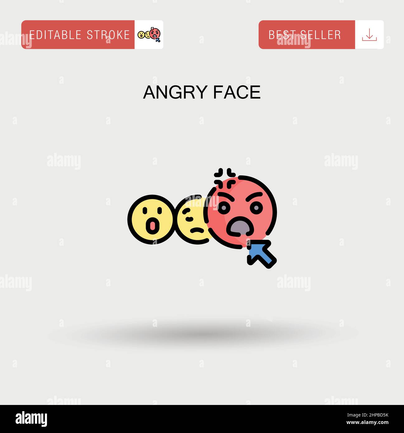 Angry face Simple vector icon Stock Vector Image & Art - Alamy