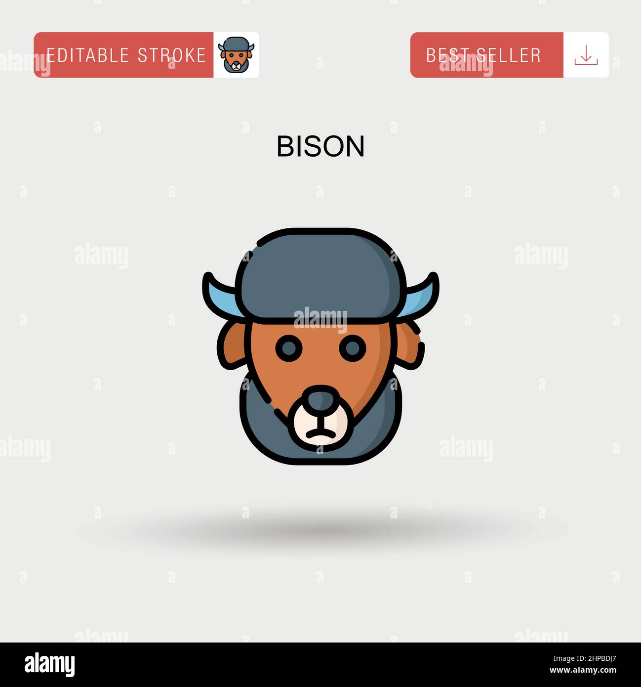 Bison Simple vector icon Stock Vector Image & Art - Alamy