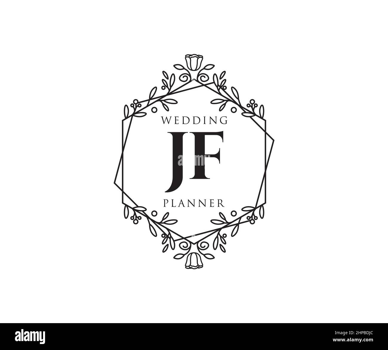 JF Initials letter Wedding monogram logos collection, hand drawn modern ...