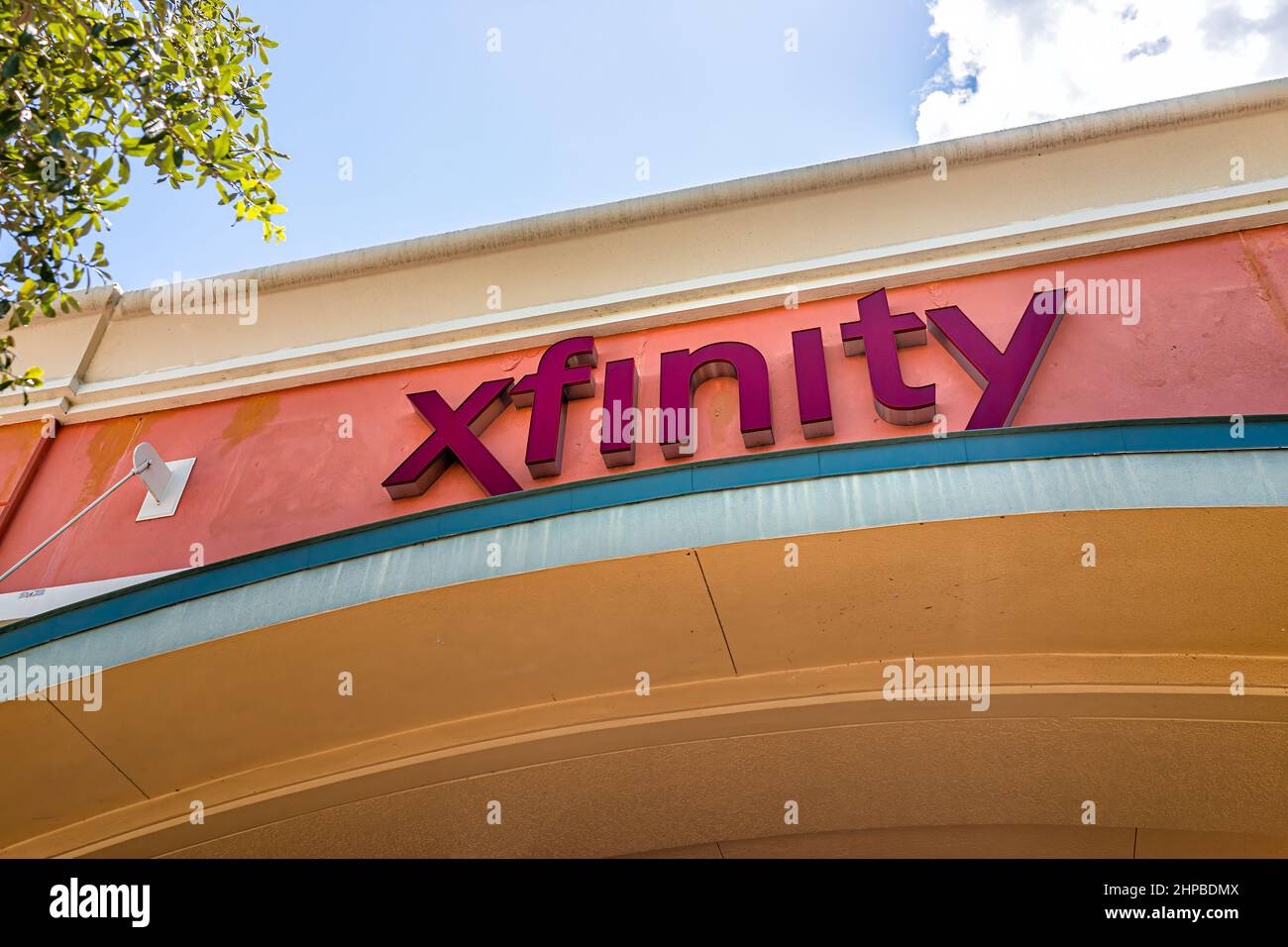 Naples, USA - August 7, 2021: Naples, Florida Comcast Xfinity sign for ...