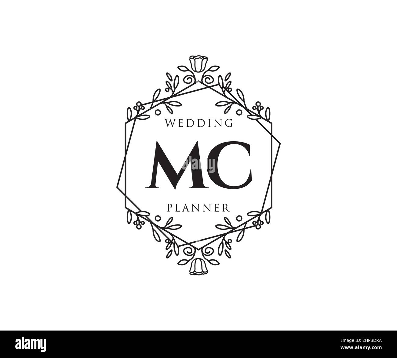 MC Initials letter Wedding monogram logos collection, hand drawn modern ...