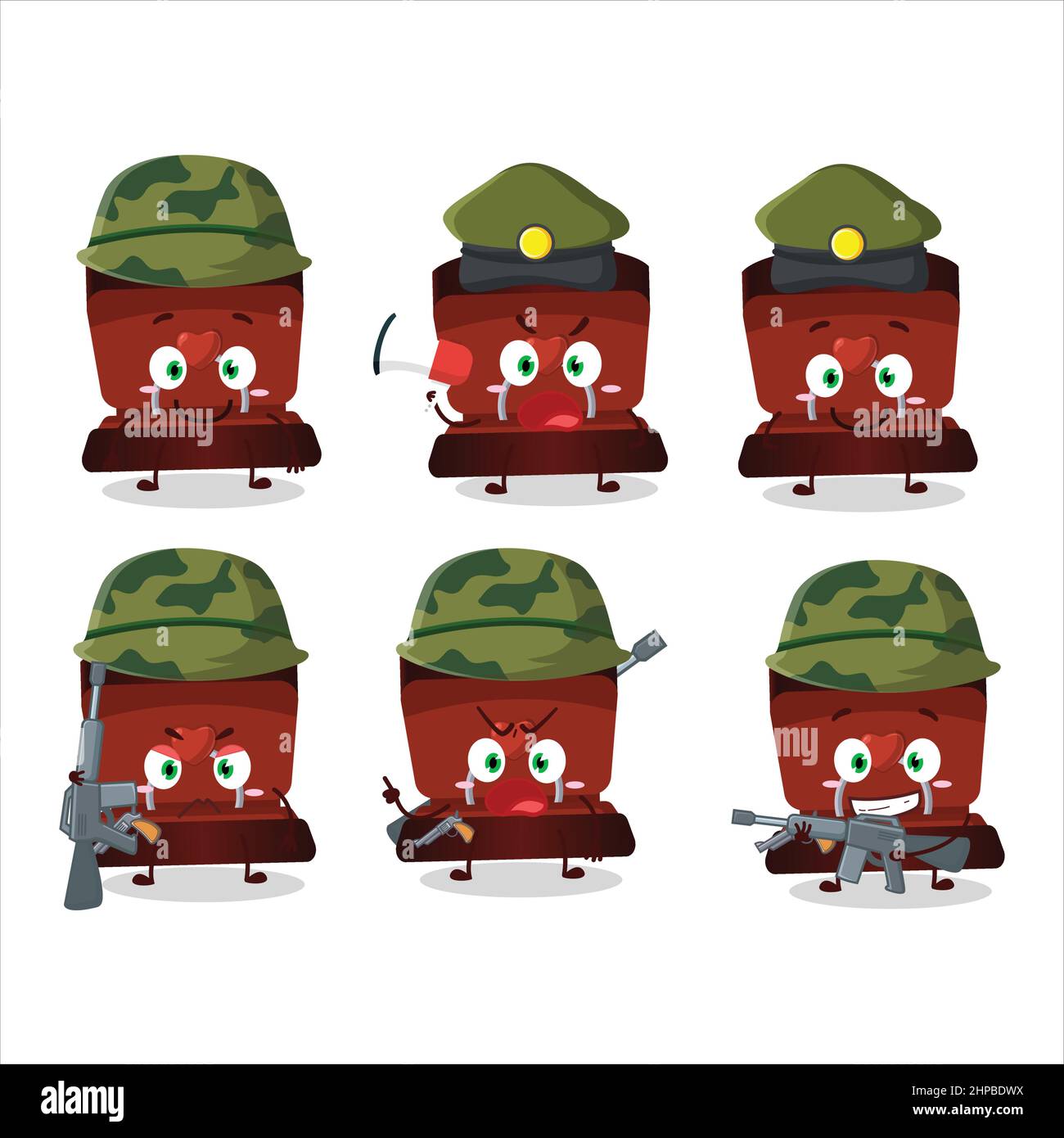 A charming soldier red ring box cartoon picture bring a gun machine ...