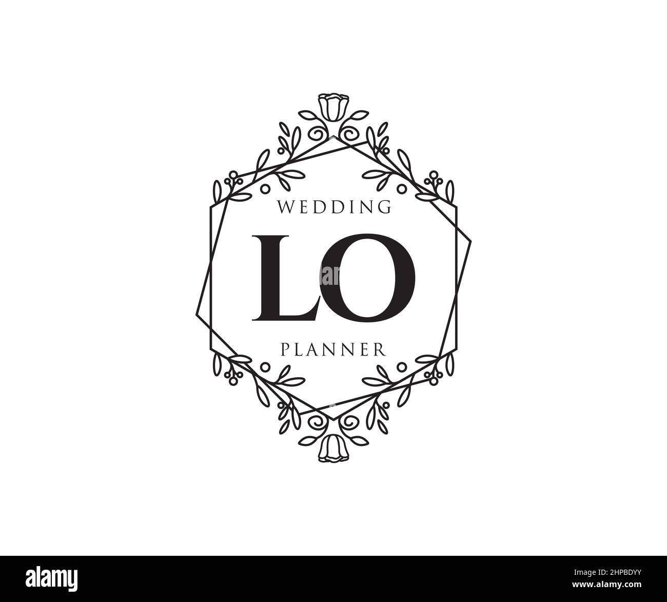 LO Initials letter Wedding monogram logos collection, hand drawn modern ...