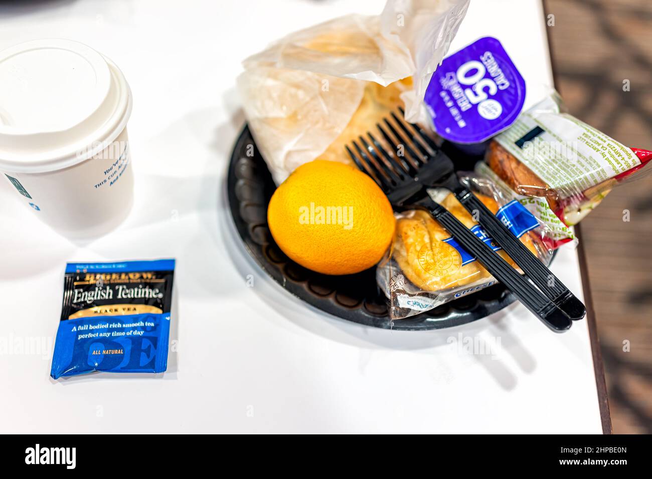 Savannah, USA - October 19, 2021: Wyndham Wingate hotel morning buffet ...