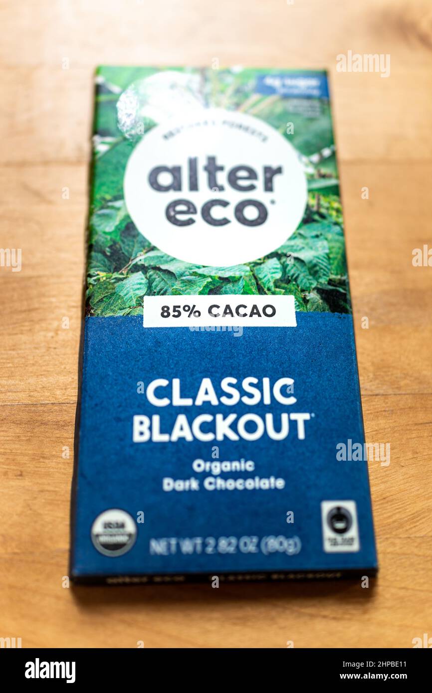 Herndon, USA - October 8, 2021: Sign label for Alter Eco brand classic ...