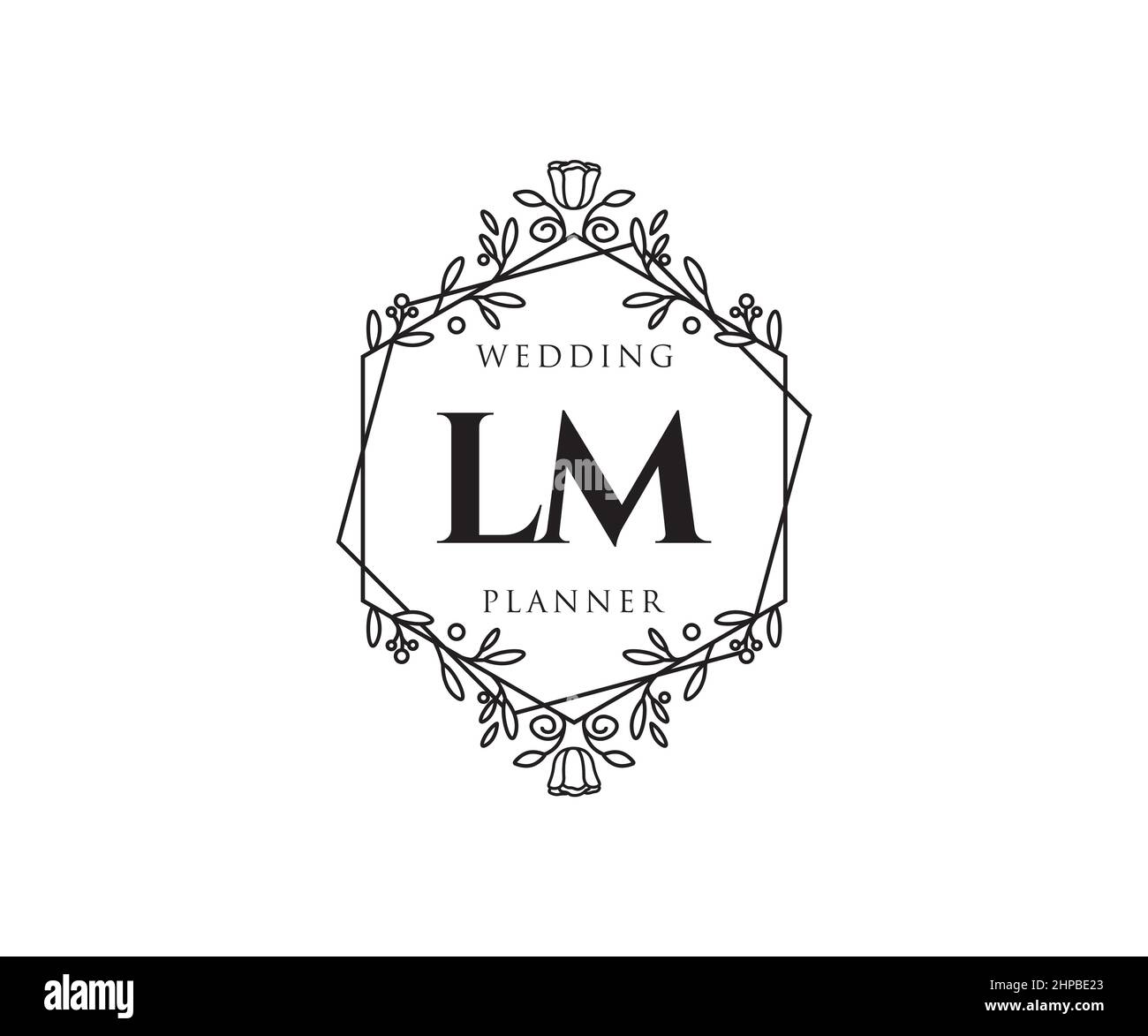 LM Initials letter Wedding monogram logos collection, hand drawn modern ...