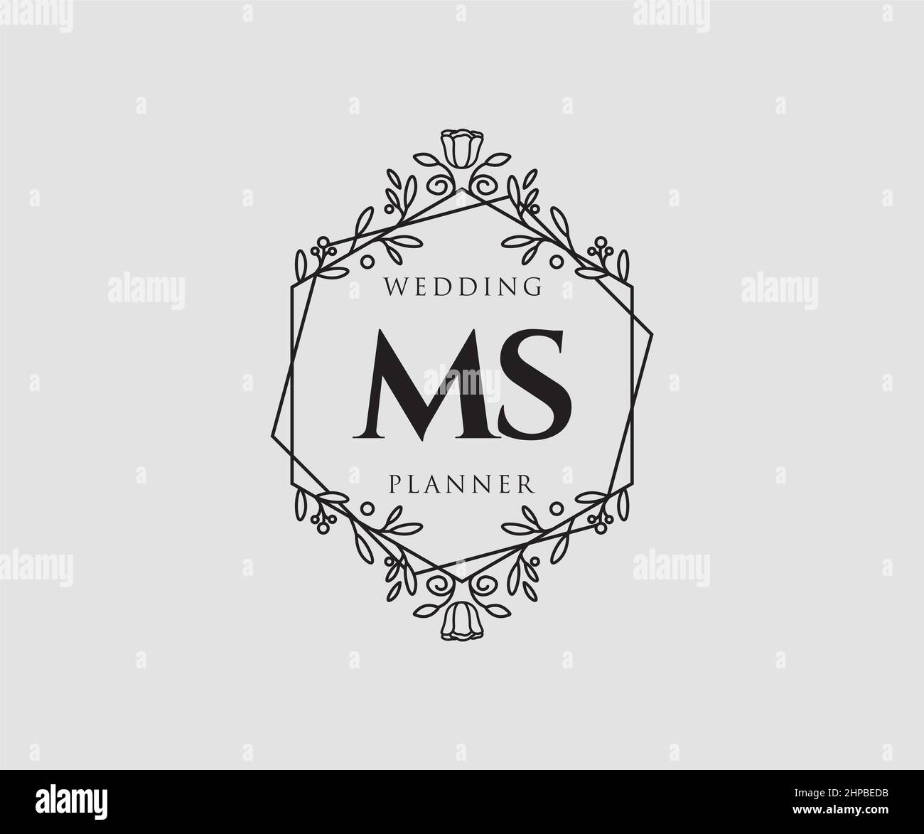 MS Initials letter Wedding monogram logos collection, hand drawn modern ...