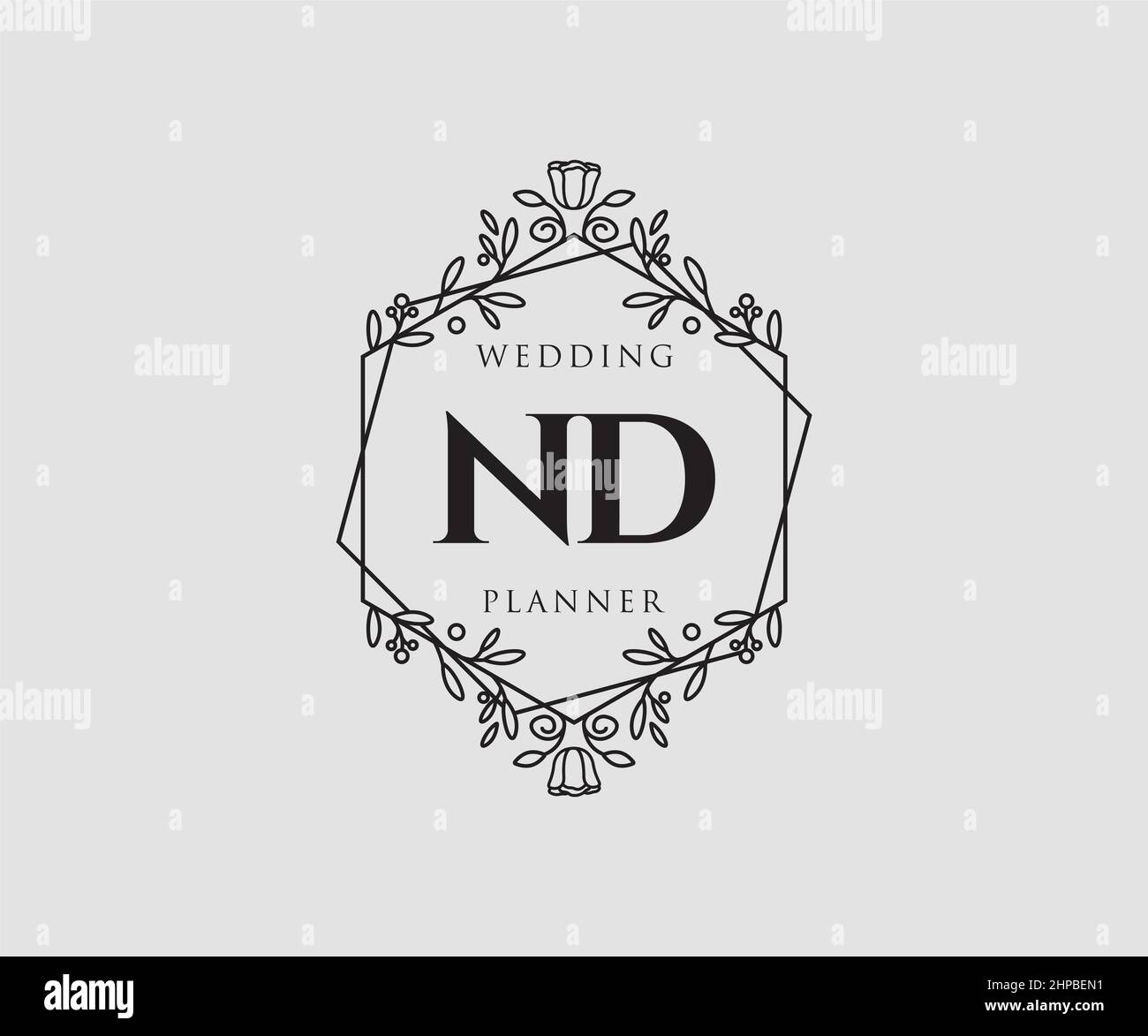 ND Initials letter Wedding monogram logos collection, hand drawn modern ...