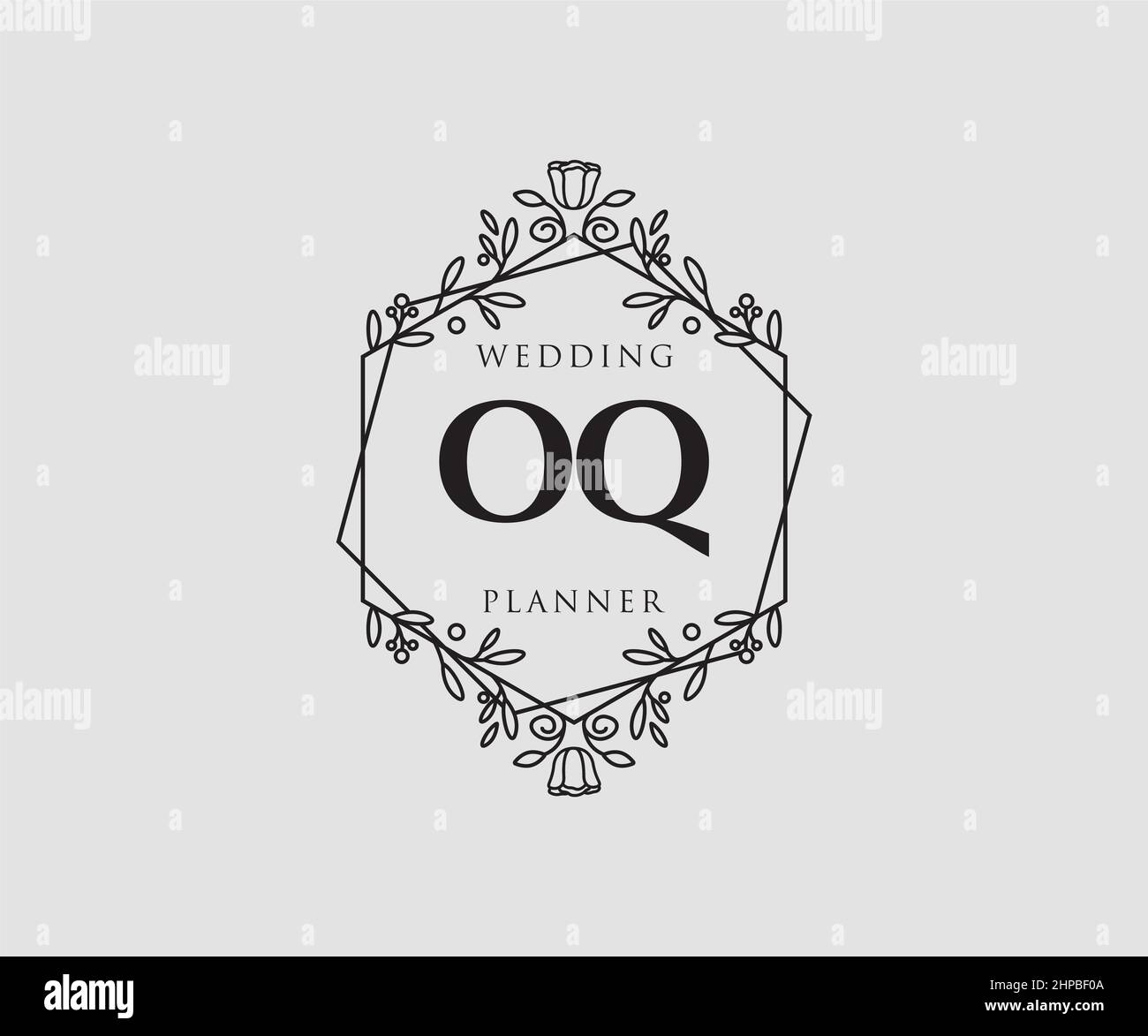 OQ Initials letter Wedding monogram logos collection, hand drawn modern ...