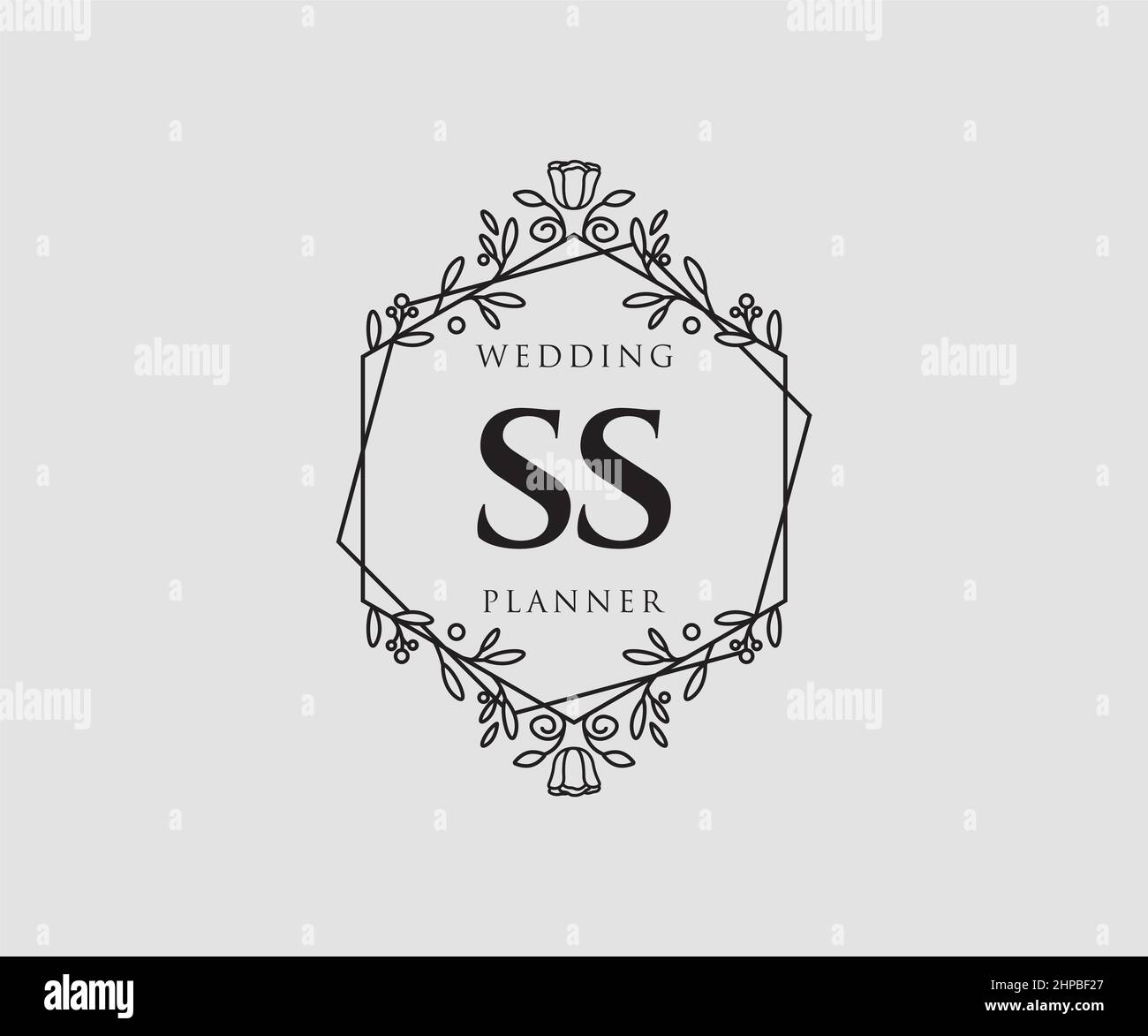 SS Initials letter Wedding monogram logos collection, hand drawn modern ...