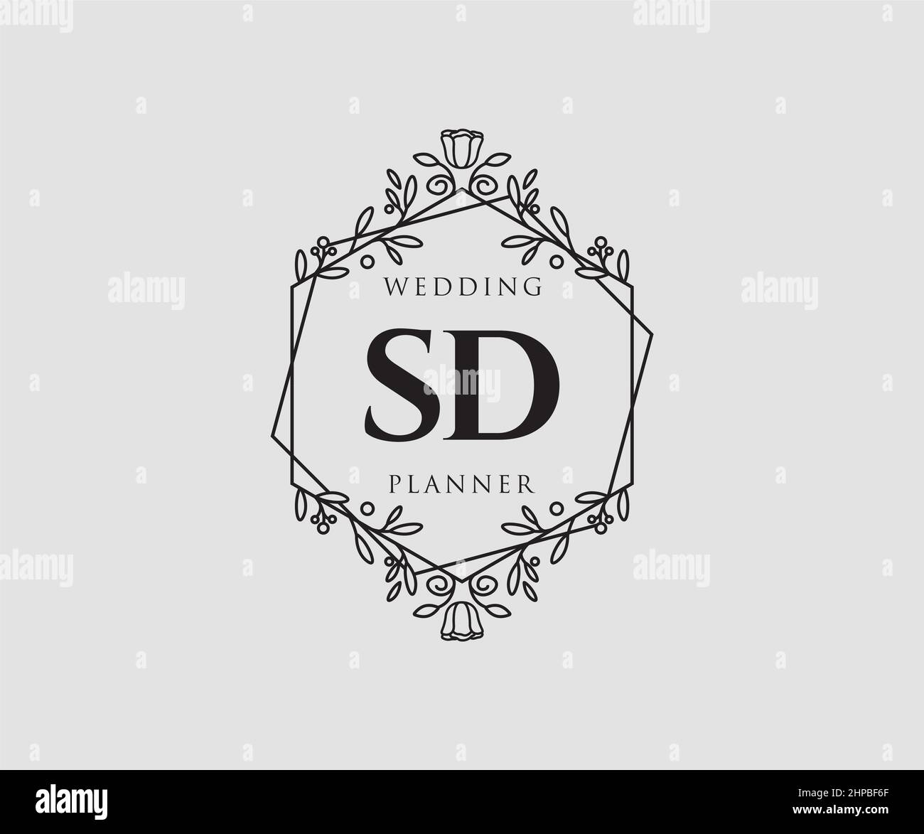 SD Initials letter Wedding monogram logos collection, hand drawn modern ...