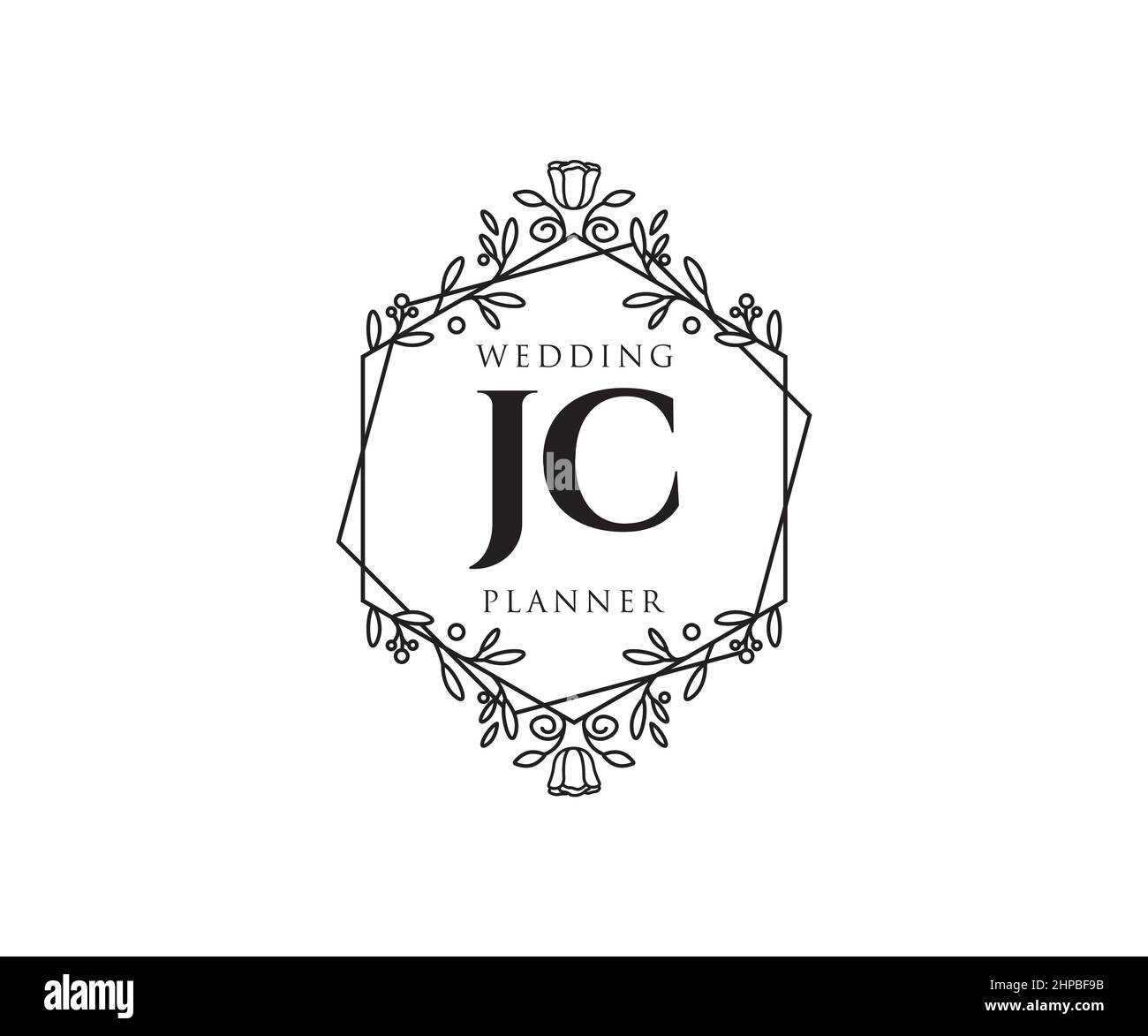JC Initials letter Wedding monogram logos collection, hand drawn modern ...