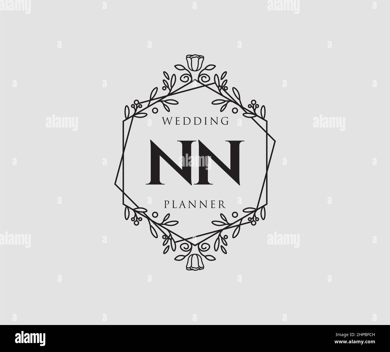 NN Initials letter Wedding monogram logos collection, hand drawn modern ...