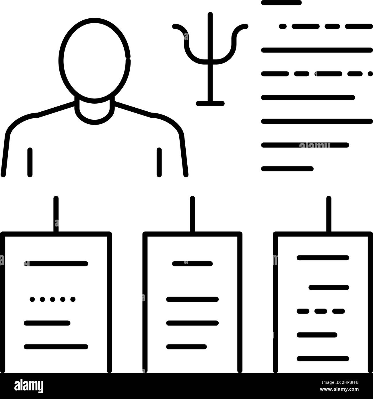 worker different traits line icon vector illustration Stock Vector ...