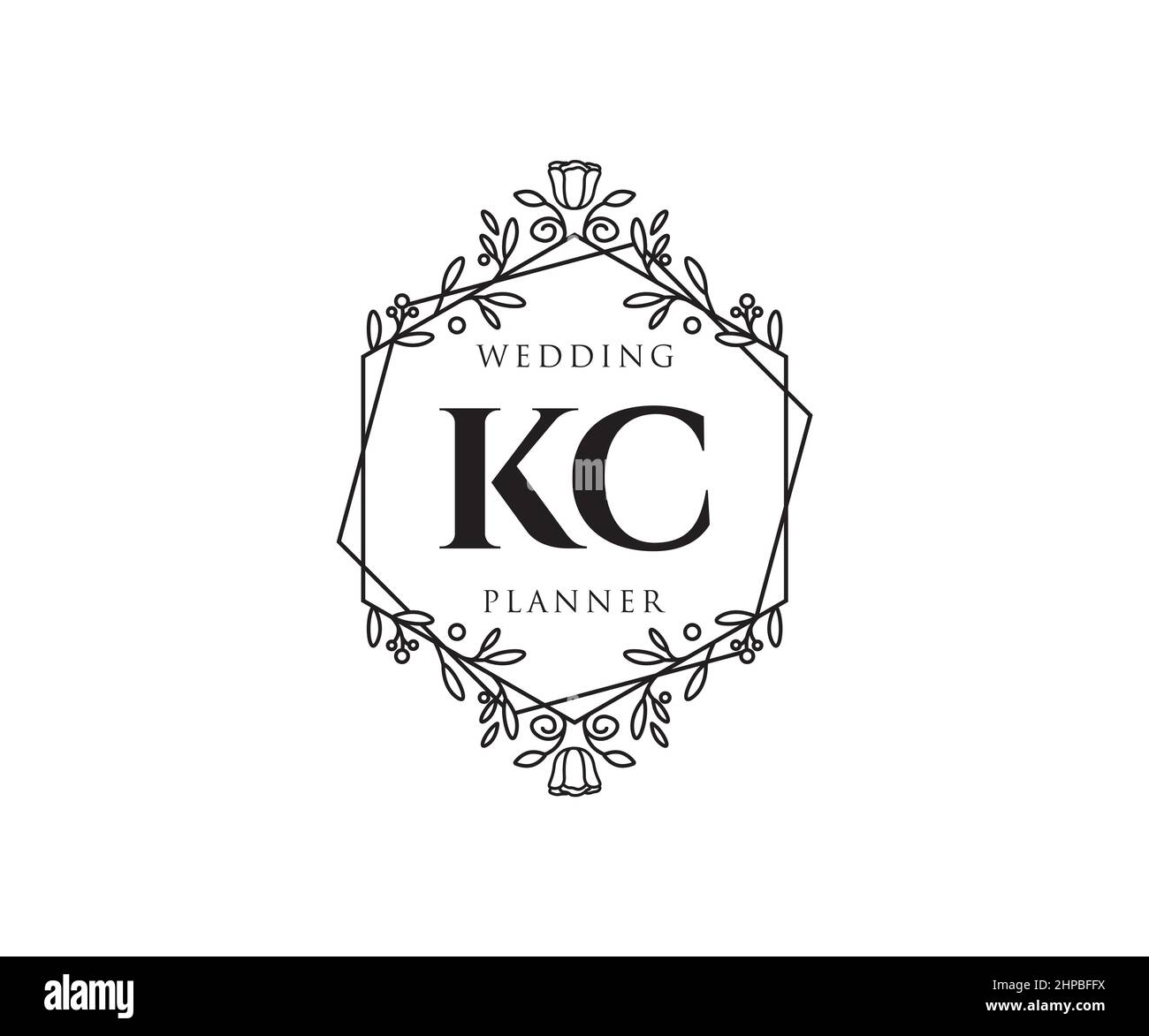KC Initials letter Wedding monogram logos collection, hand drawn modern ...