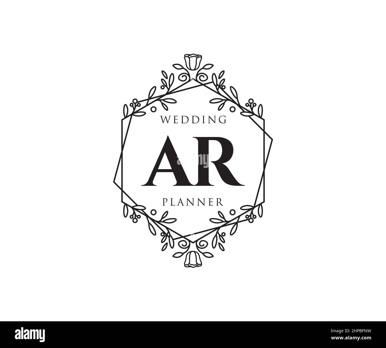 AR Initials letter Wedding monogram logos collection, hand drawn modern ...